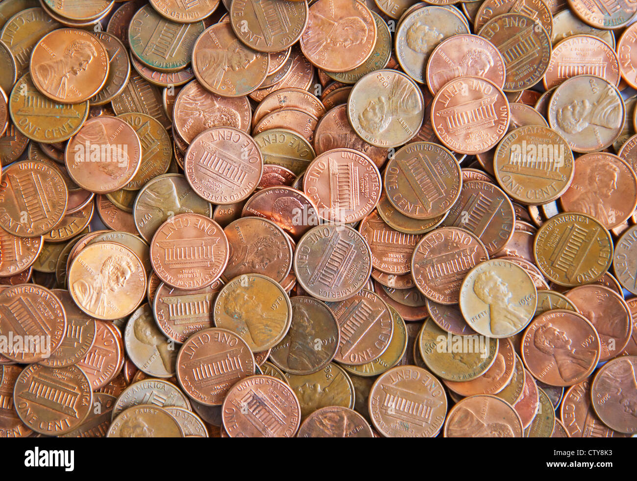 Huge pile of the US coins Stock Photo - Alamy