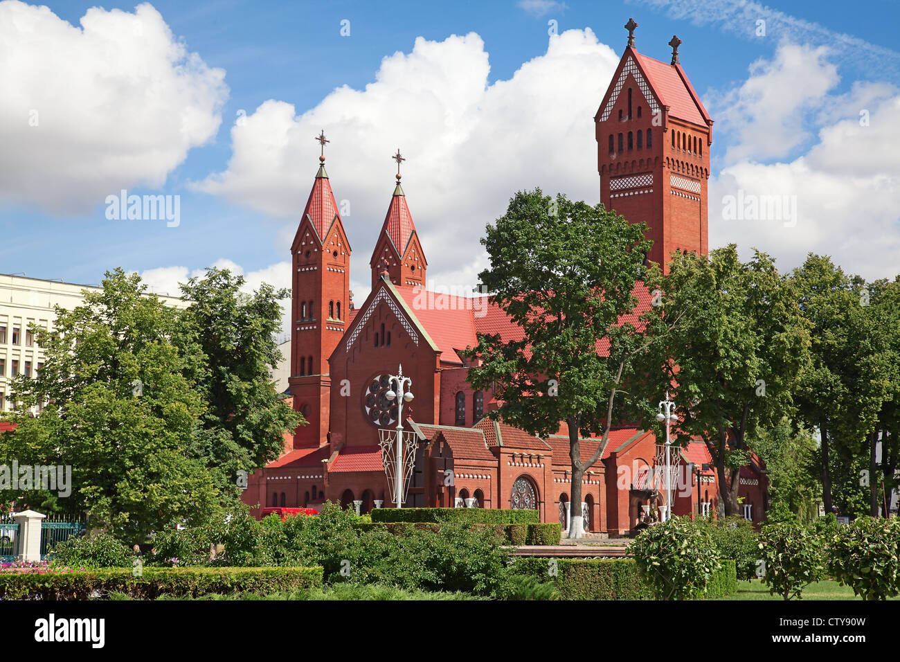 Famous Red Chapel in Minsk, Republic of Belarus Stock Photo - Alamy