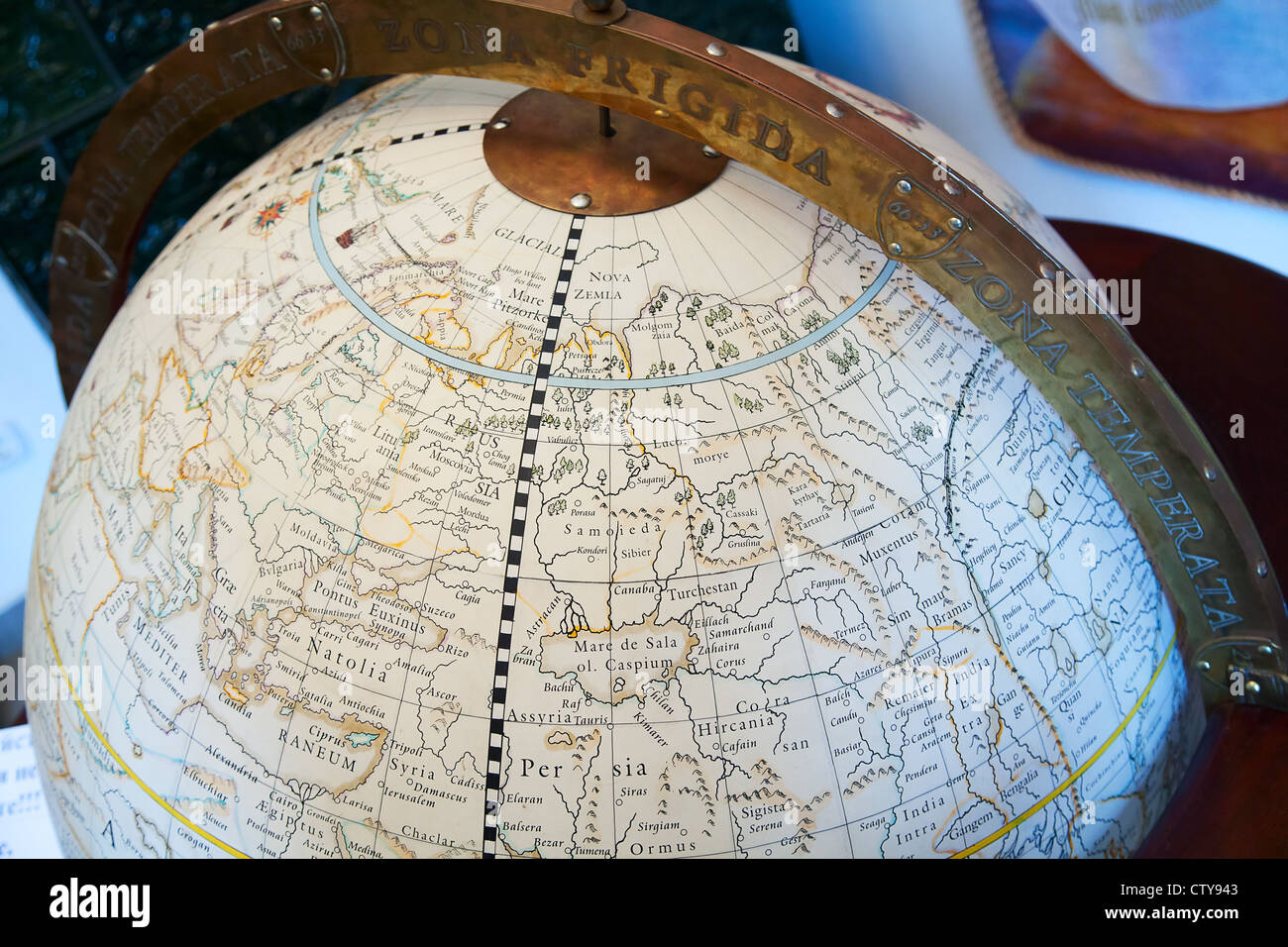 Ancient Earth model in the medieval castle Stock Photo - Alamy