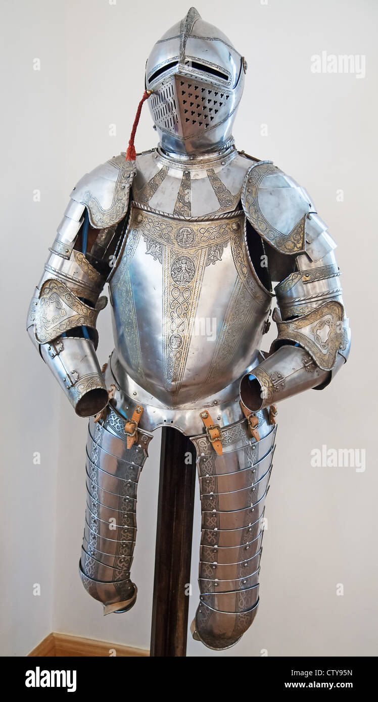 Knights armour in the medieval castle Stock Photo - Alamy