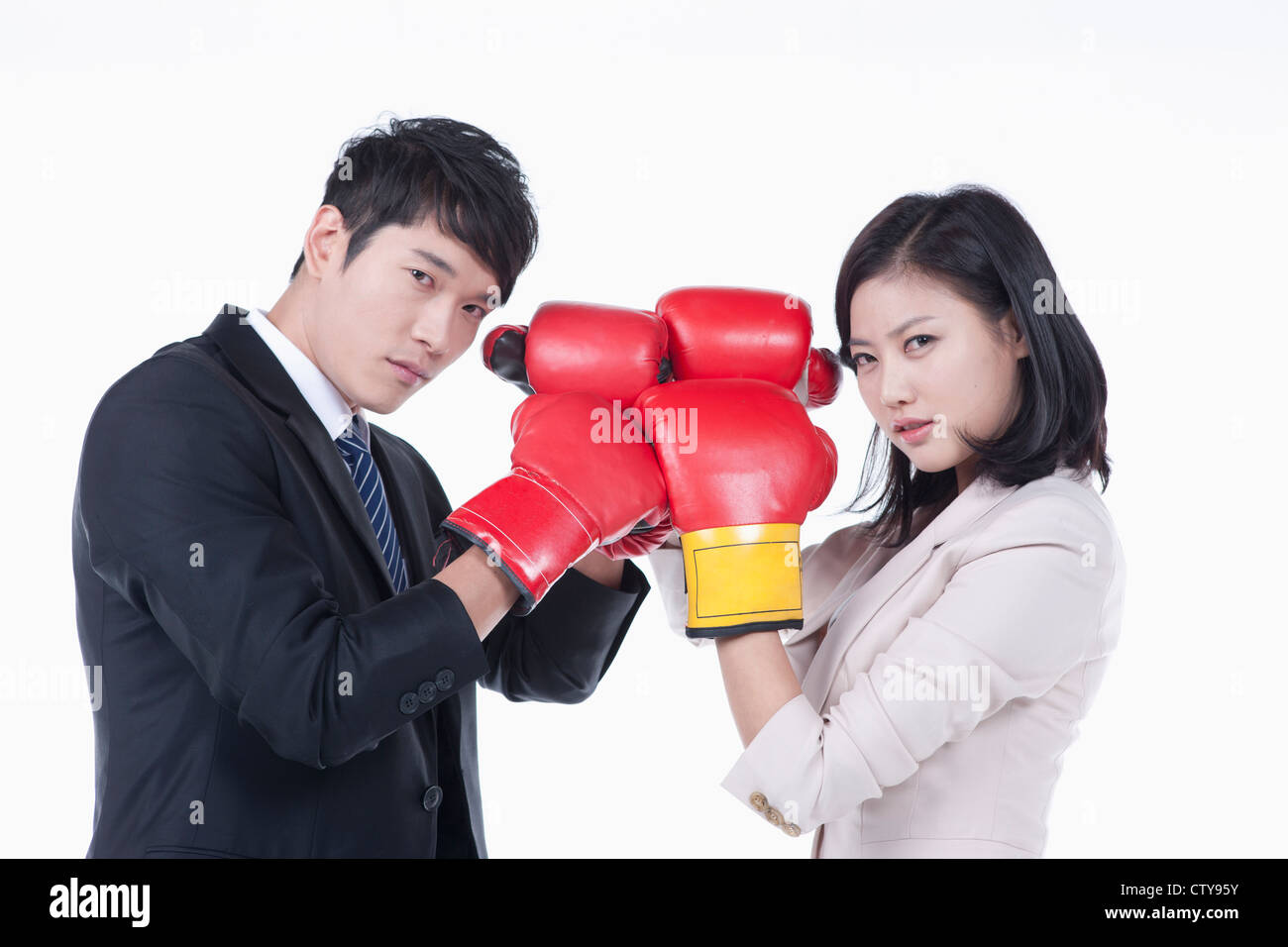 Boxing man and woman Stock Photo - Alamy