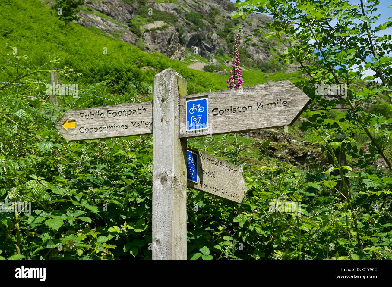 Cumbria cycle path signpost hi-res stock photography and images - Alamy