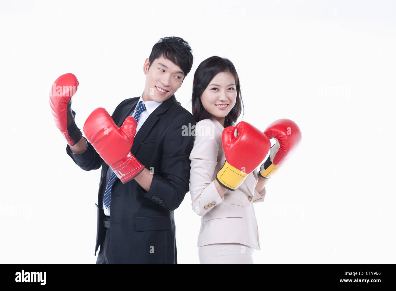 Boxing man and woman Stock Photo - Alamy