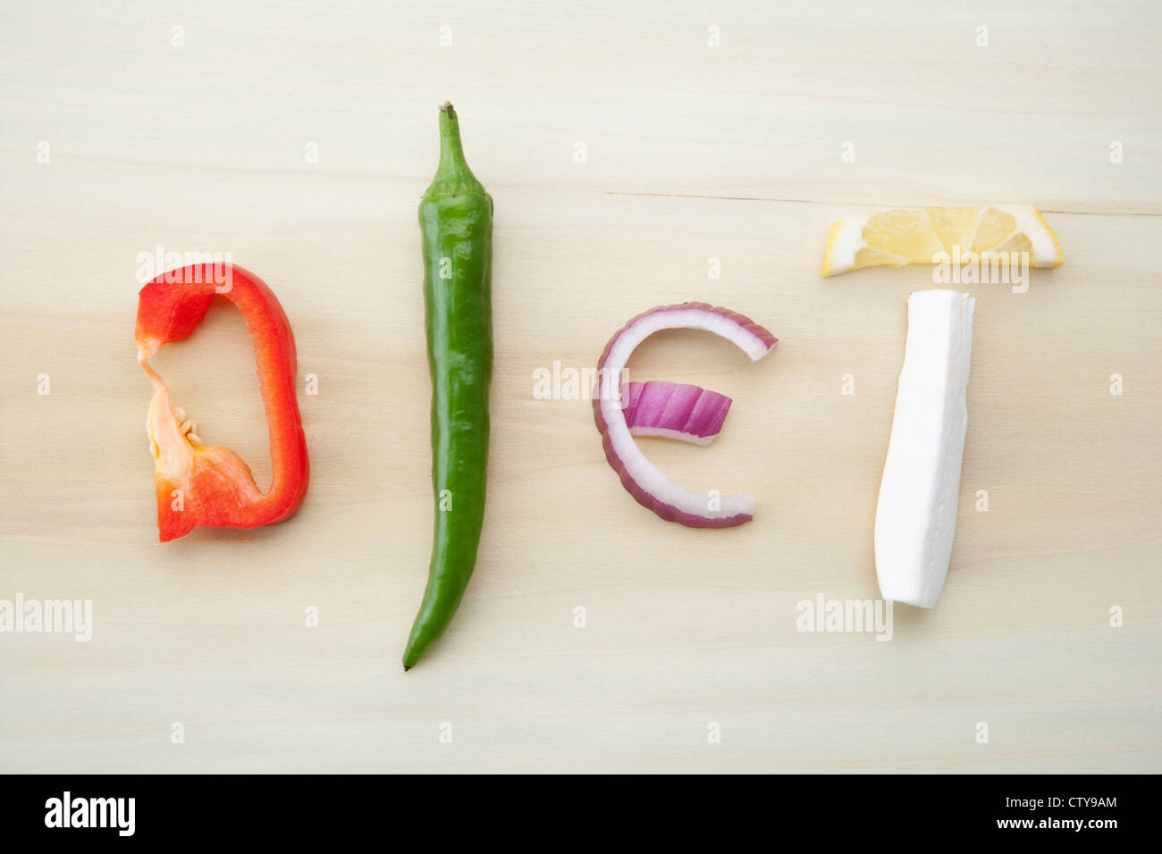 DIET letters with vegetable Stock Photo - Alamy