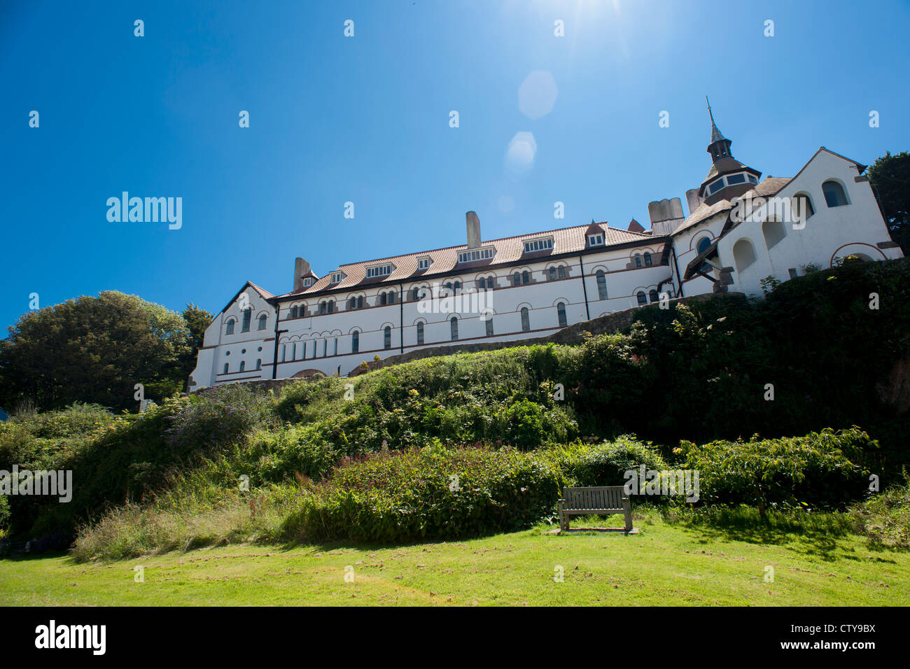 Caldey Abbey, on Caldey Island, near Tenby, Pembrokeshire, Wales Stock ...