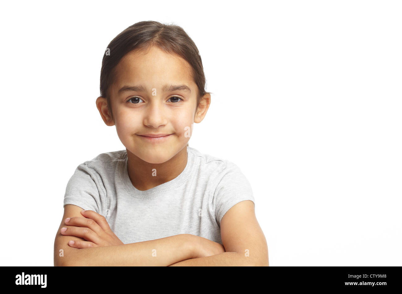 Young girl on white background Stock Photo - Alamy