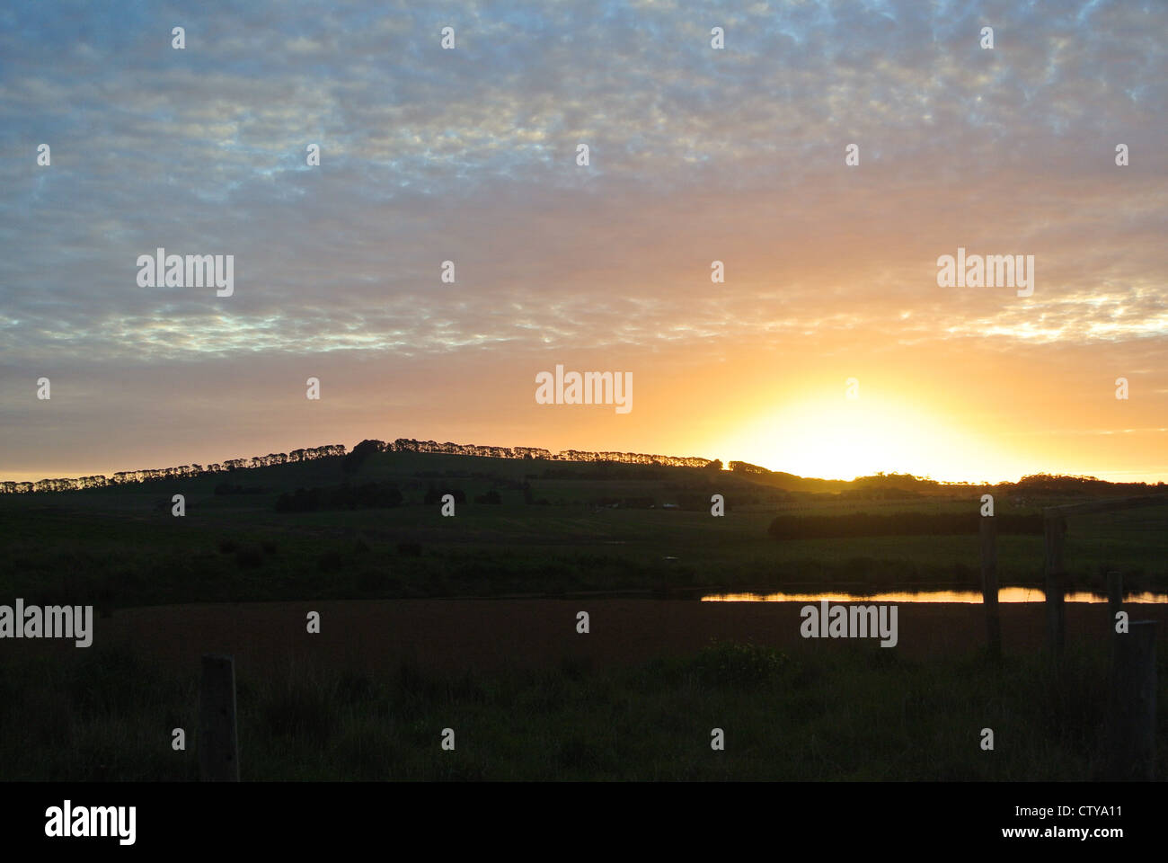 Mount Moriac the final glow sunset Stock Photo - Alamy