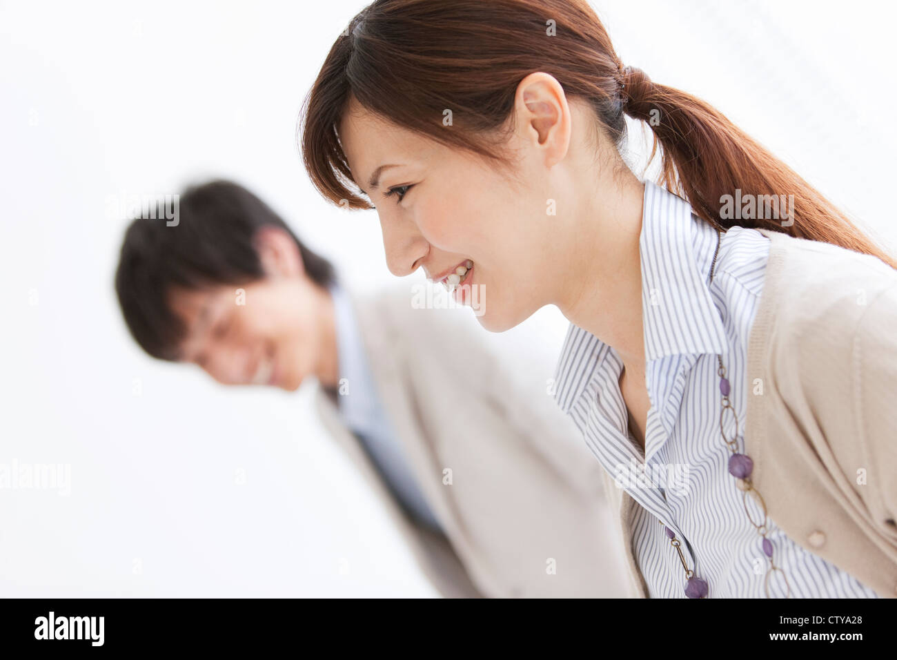 Businessman bowing front view hi-res stock photography and images - Alamy