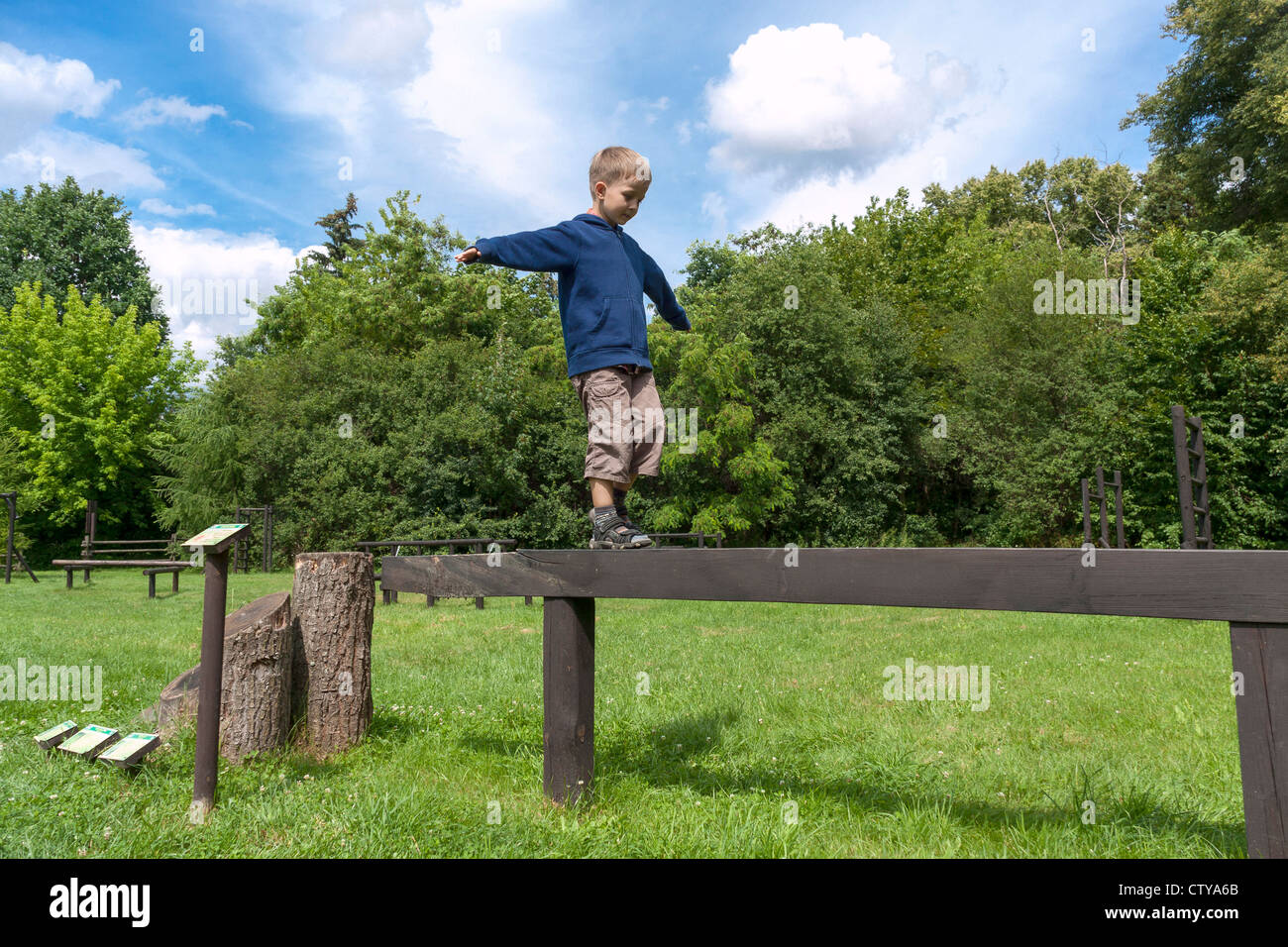 Playground balance beam hi-res stock photography and images - Alamy