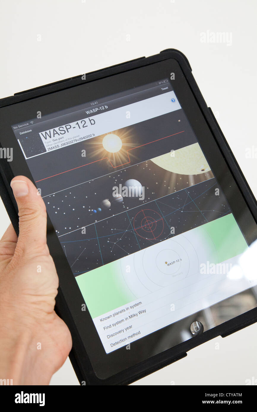 Exoplanet App in iPad Stock Photo - Alamy