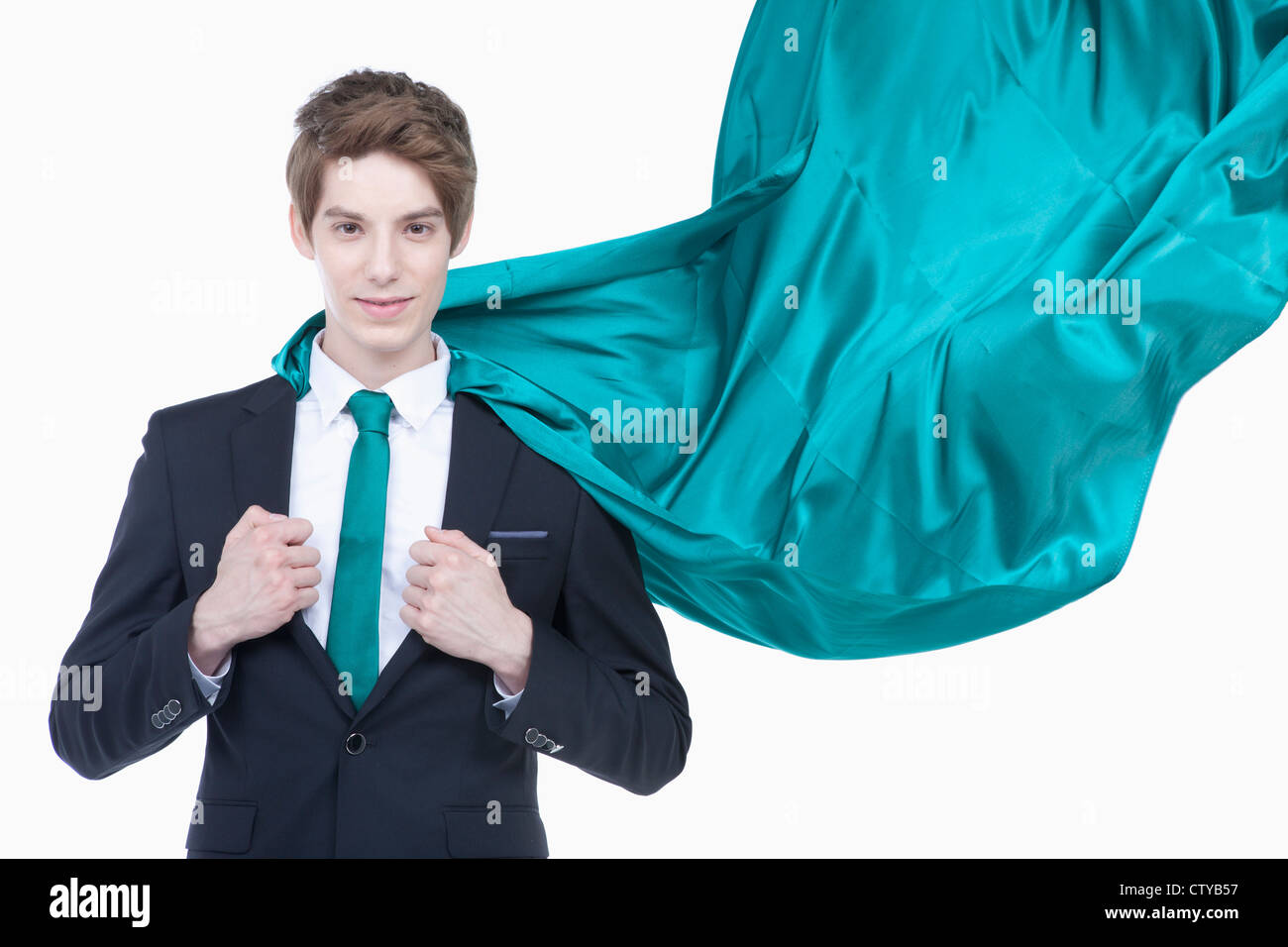 A man wearing the green cape Stock Photo - Alamy