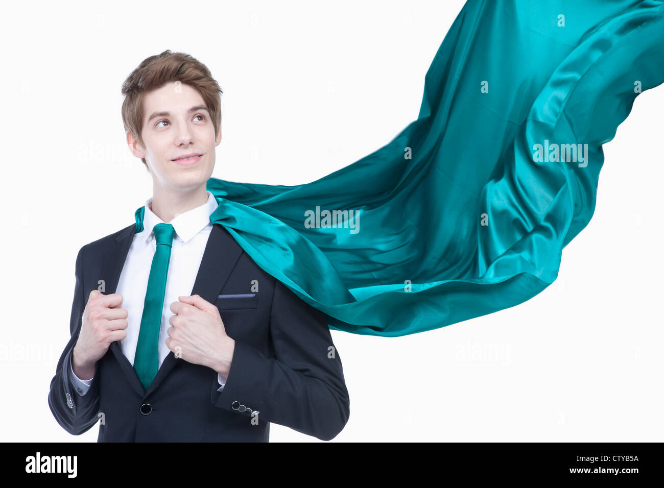 A man wearing the green cape Stock Photo - Alamy