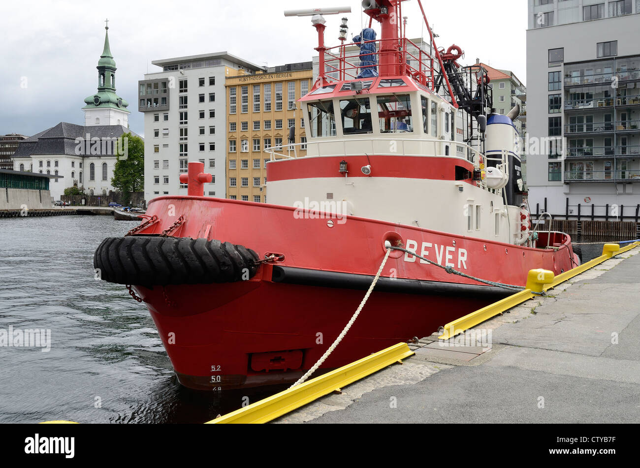 TUG BOAT 'BEVER' IN PORT OF BERGEN. NORWAY, SCANDINAVIA Stock Photo - Alamy