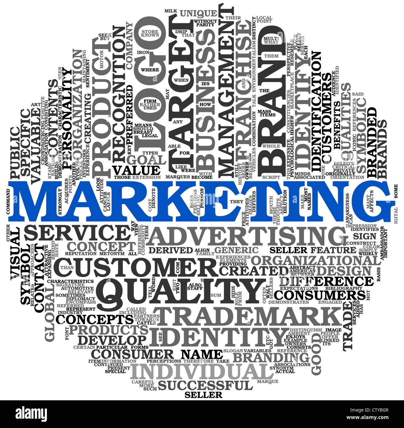 Marketing and advertising concept in word tag cloud Stock Photo - Alamy