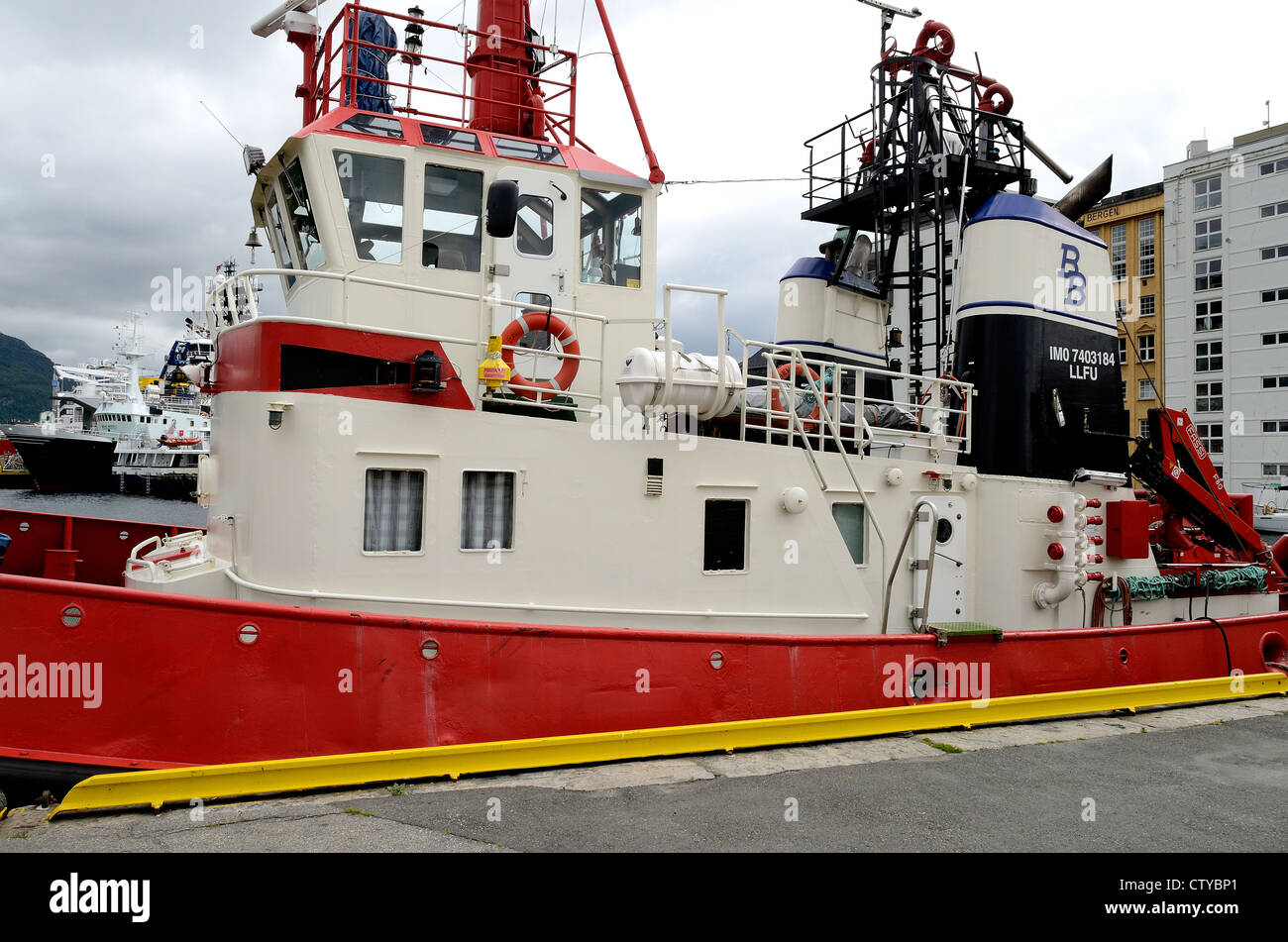 TUG BOAT 'BEVER' IN PORT OF BERGEN. NORWAY, SCANDINAVIA Stock Photo - Alamy