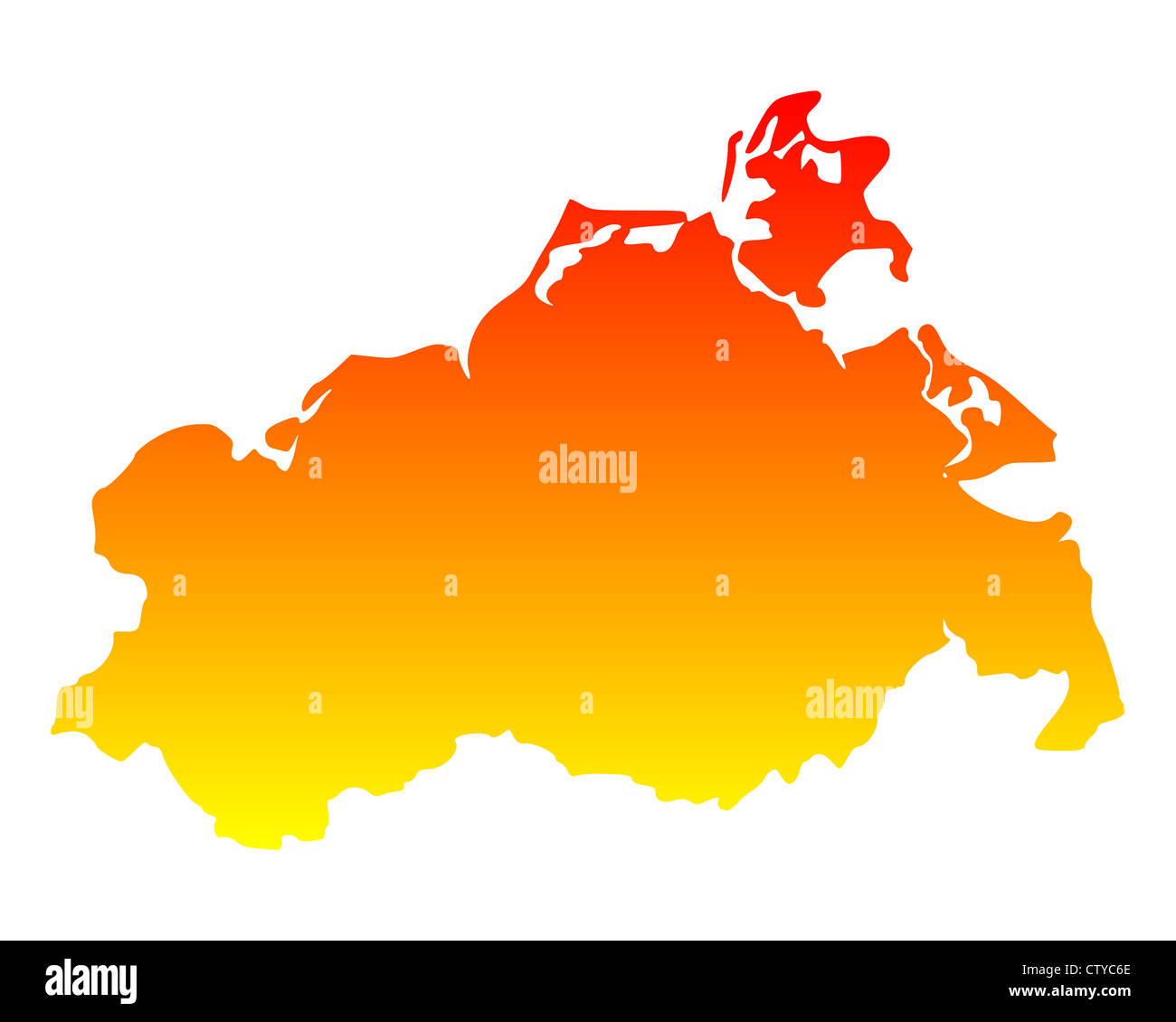 Map of Mecklenburg-Vorpommern Stock Photo - Alamy