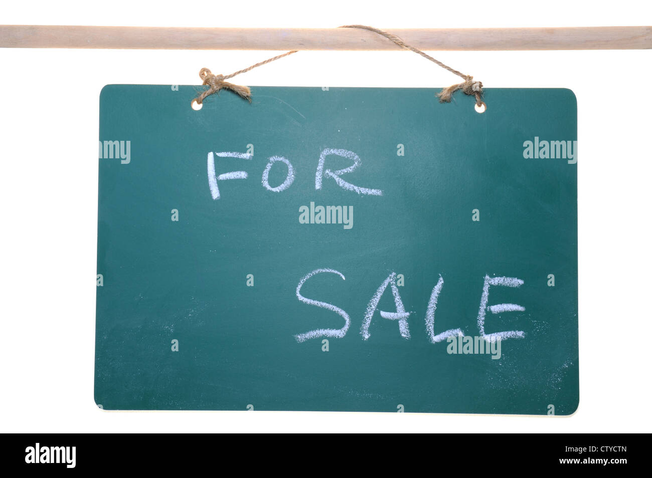 For sale sign on chalkboard isolated on white background Stock Photo ...