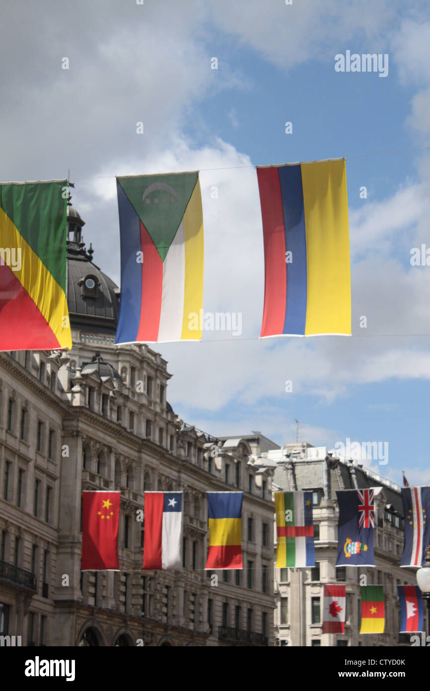 Regent Street hung with flags Stock Photo - Alamy