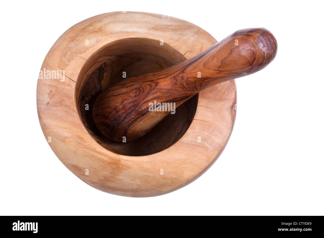 Mortar and pestle top view Cut Out Stock Images & Pictures - Alamy