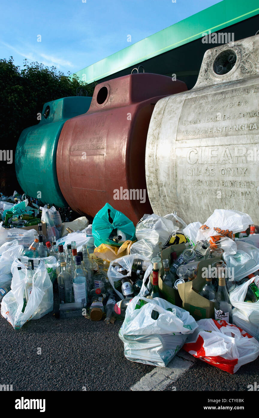 Garbage collected for recycling with containers Stock Photo - Alamy