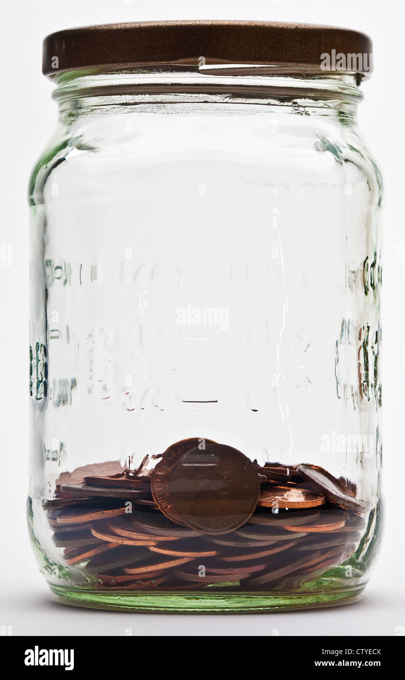 One quarter full jar us pennies hi-res stock photography and images - Alamy