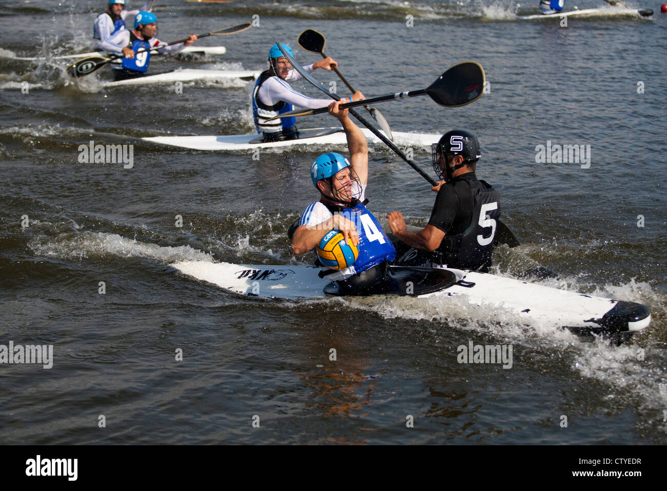 Polo canoe racing Stock Photo - Alamy