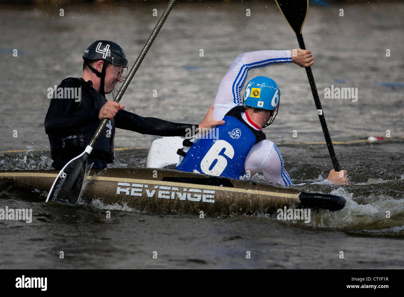 Polo canoe racing Stock Photo - Alamy