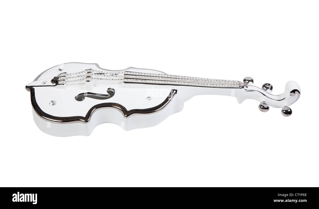 Decorative white violin isolated on white Stock Photo - Alamy