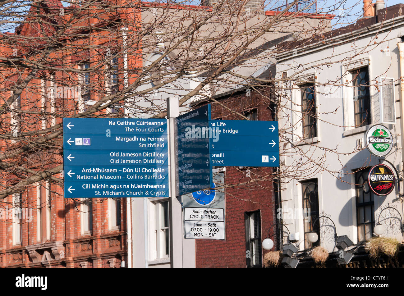 Signpost in Dublin Ireland Stock Photo - Alamy
