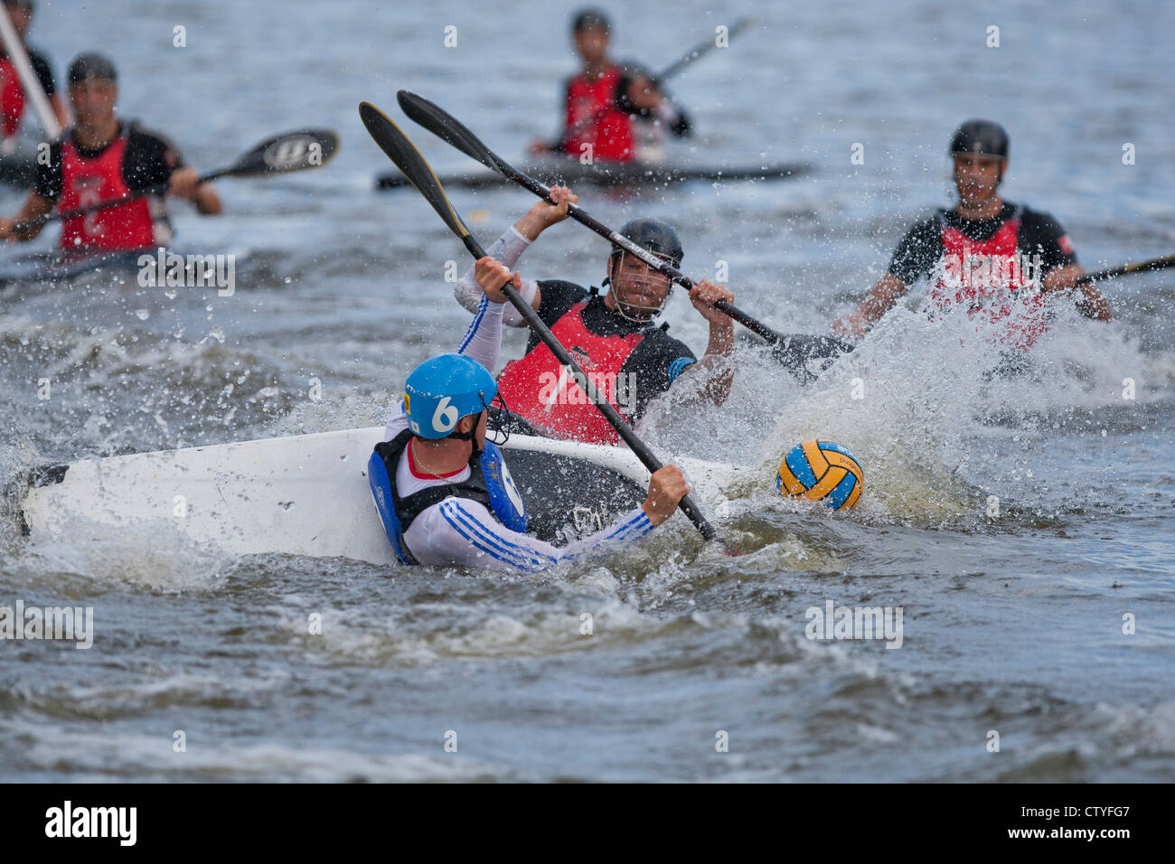 Polo canoe racing Stock Photo - Alamy