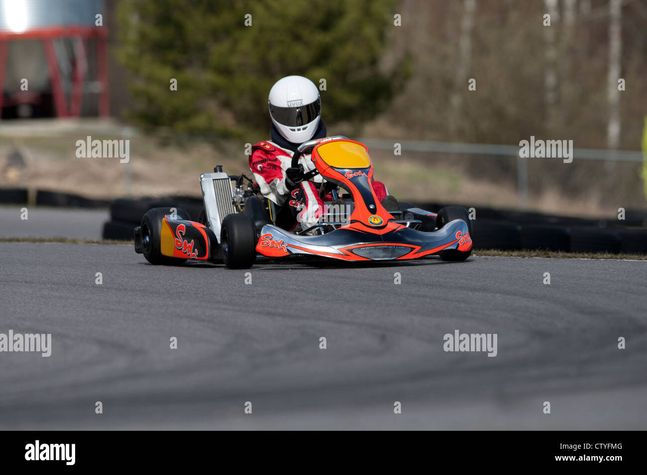 Kart on race track Stock Photo - Alamy