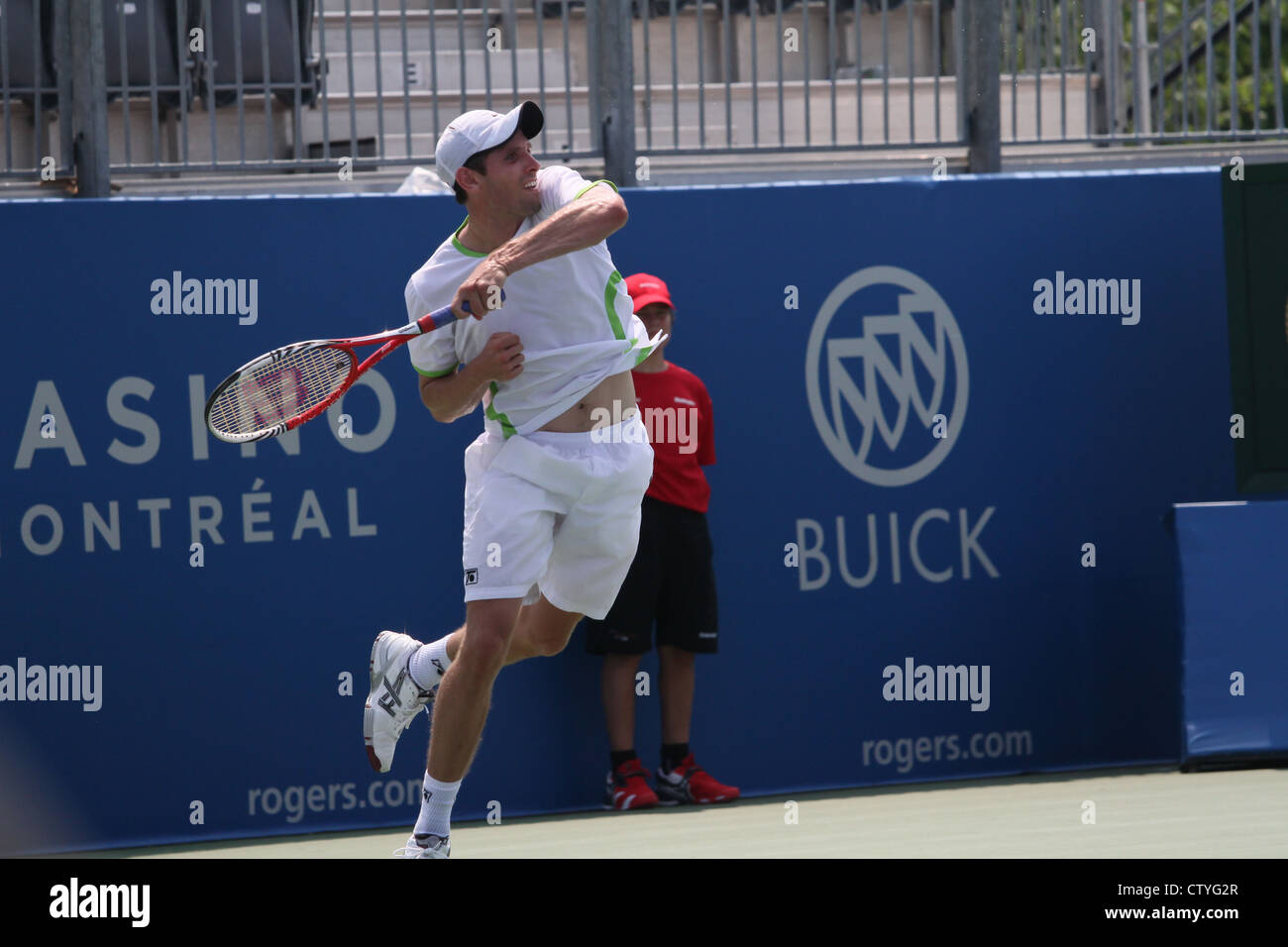 intense male tennis player forehand return Stock Photo - Alamy