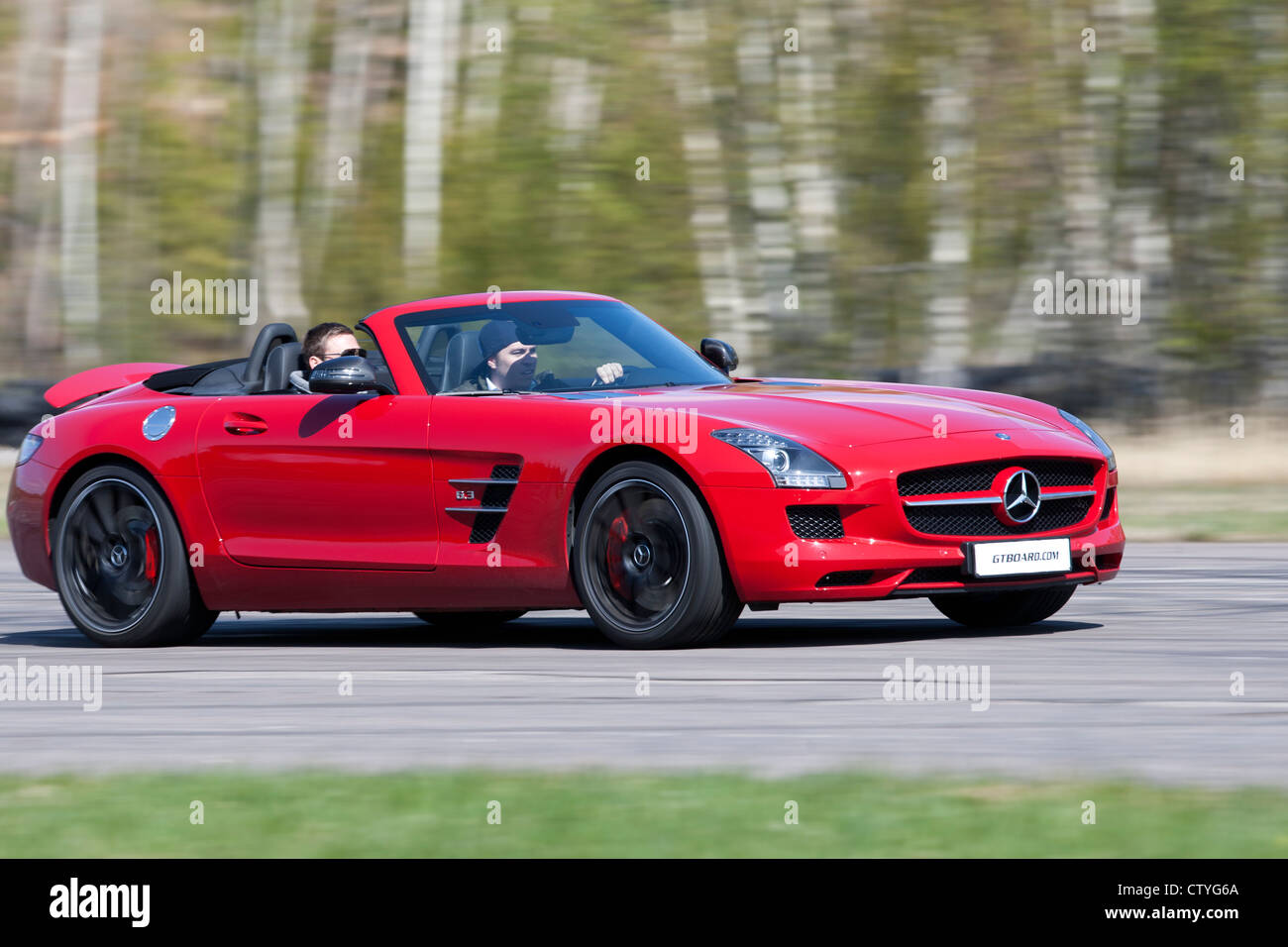 Mercedes convertible on the race track Stock Photo - Alamy