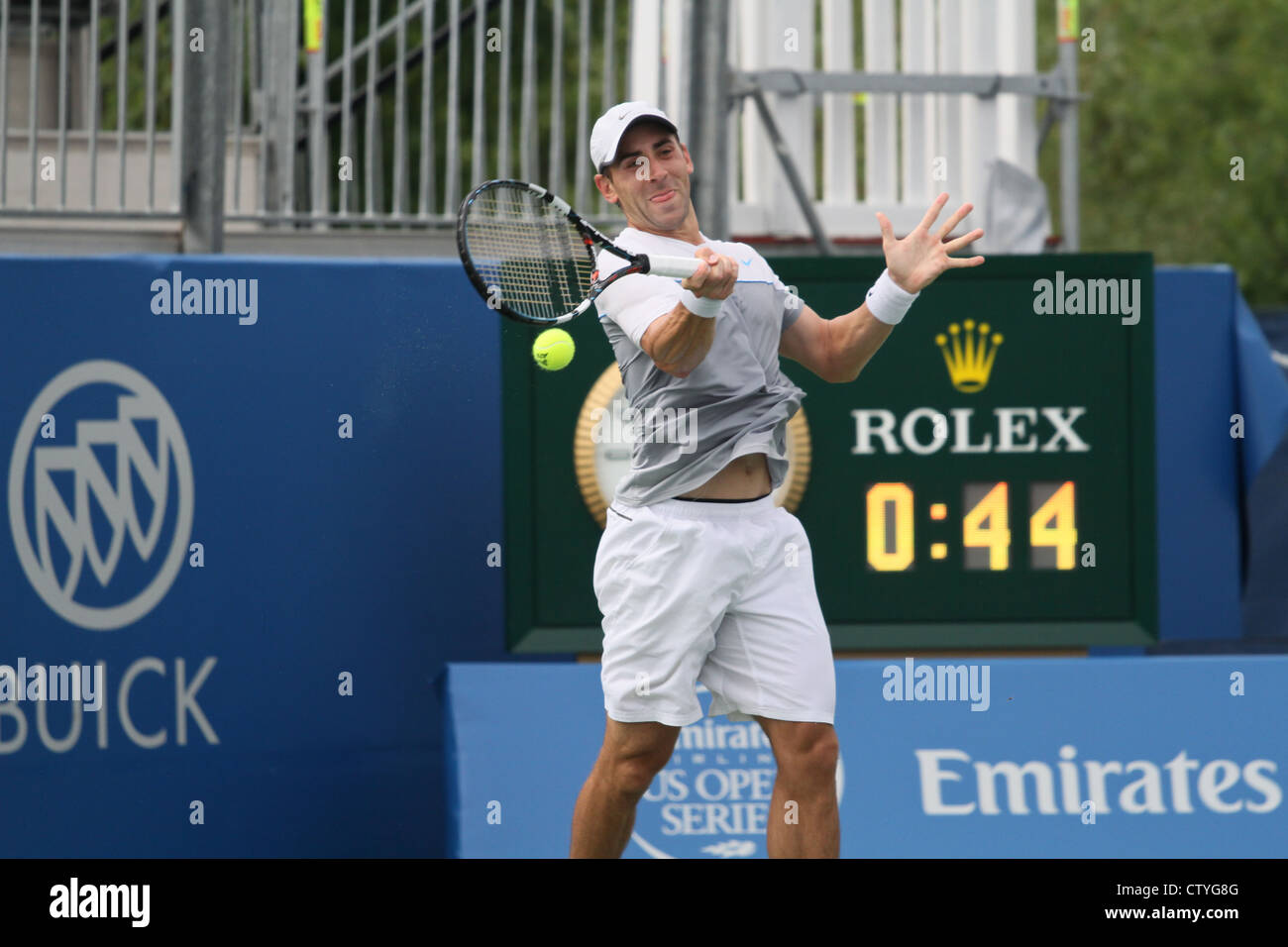 male tennis player forehand return Stock Photo - Alamy