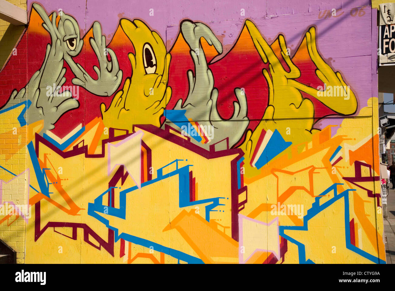 Art Deco Buildings and graffiti on Buildings on Spadian Avenue in ...