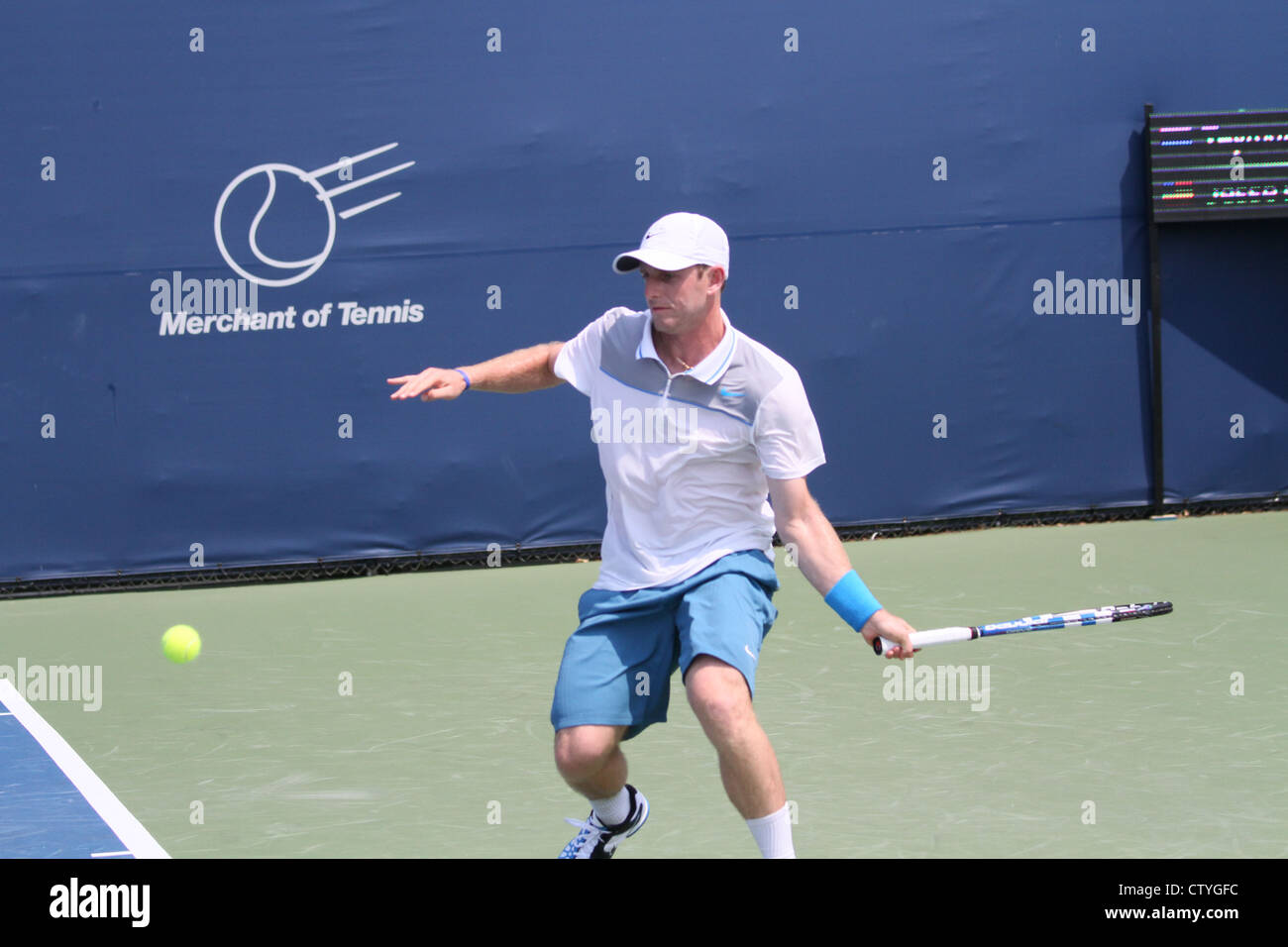 tennis player aiming ball forehand return Stock Photo - Alamy