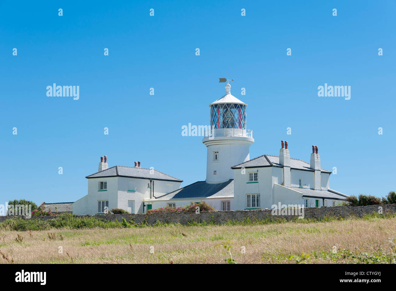 The lighthouse at Caldey Island near Tenby, Wales Stock Photo - Alamy