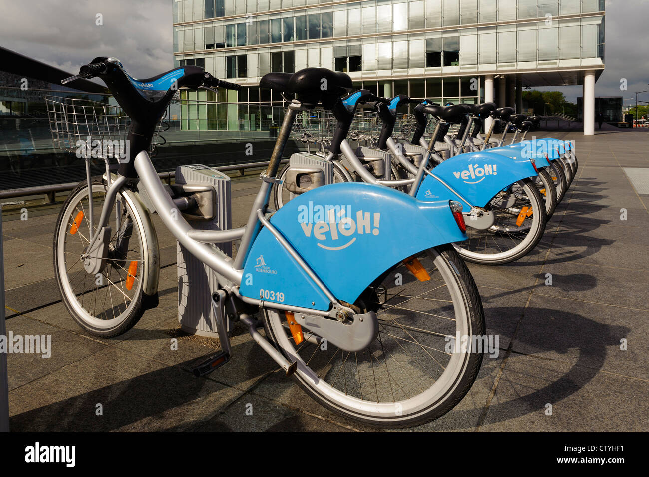 Vel'oh rent-a-bike at Place d'Europe, City of Luxembourg Stock Photo ...