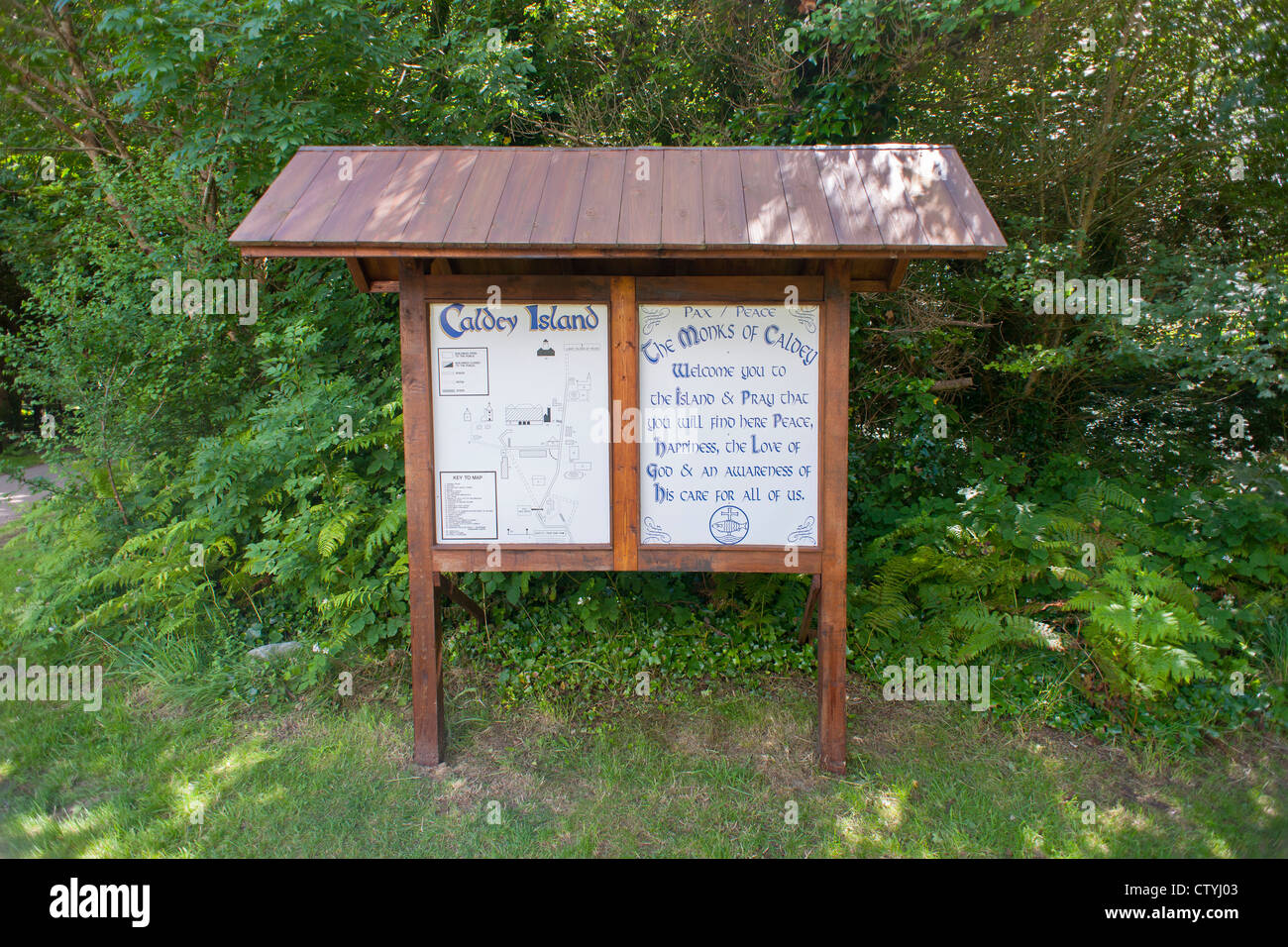 A sign at Caldey Island near Tenby, Pembrokeshire, Wales Stock Photo ...