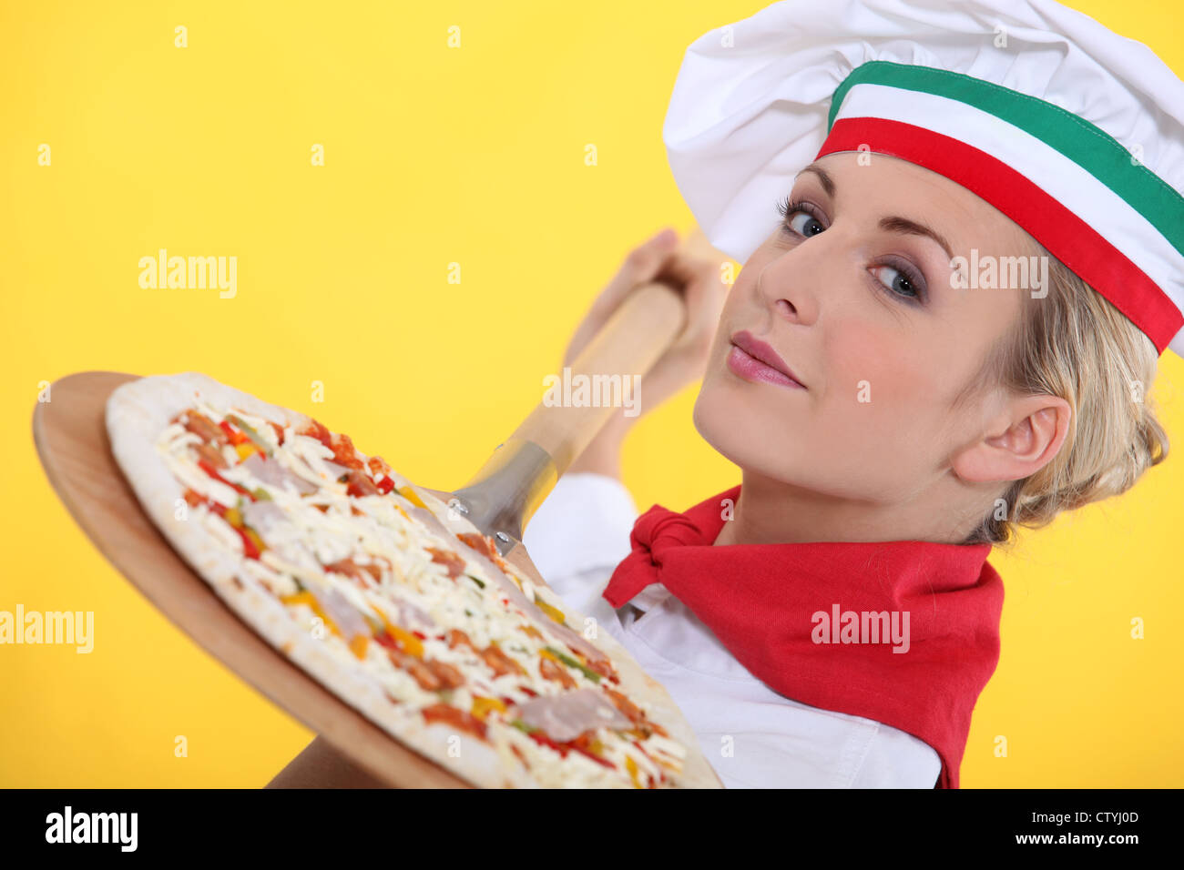 chef making a pizza Stock Photo - Alamy