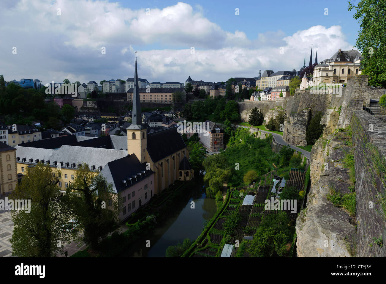 Grund in valley of the Alzette , old part of , City of Luxembourg ...