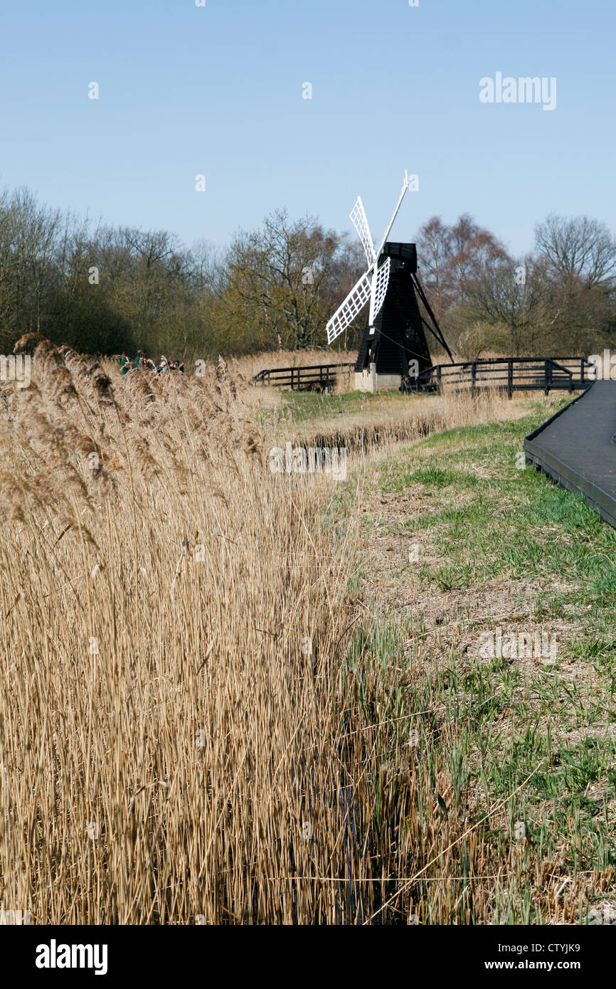 Wind Pump Wicken Fen Nature Reserve Cambridgeshire England UK Stock ...