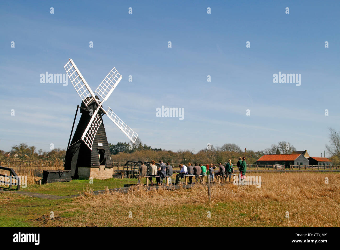 Wind Pump Wicken Fen Nature Reserve Cambridgeshire England UK Stock ...