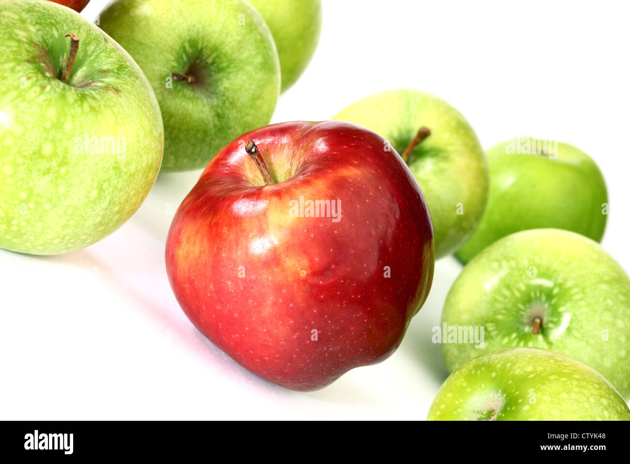 red and green apples macro close up Stock Photo - Alamy
