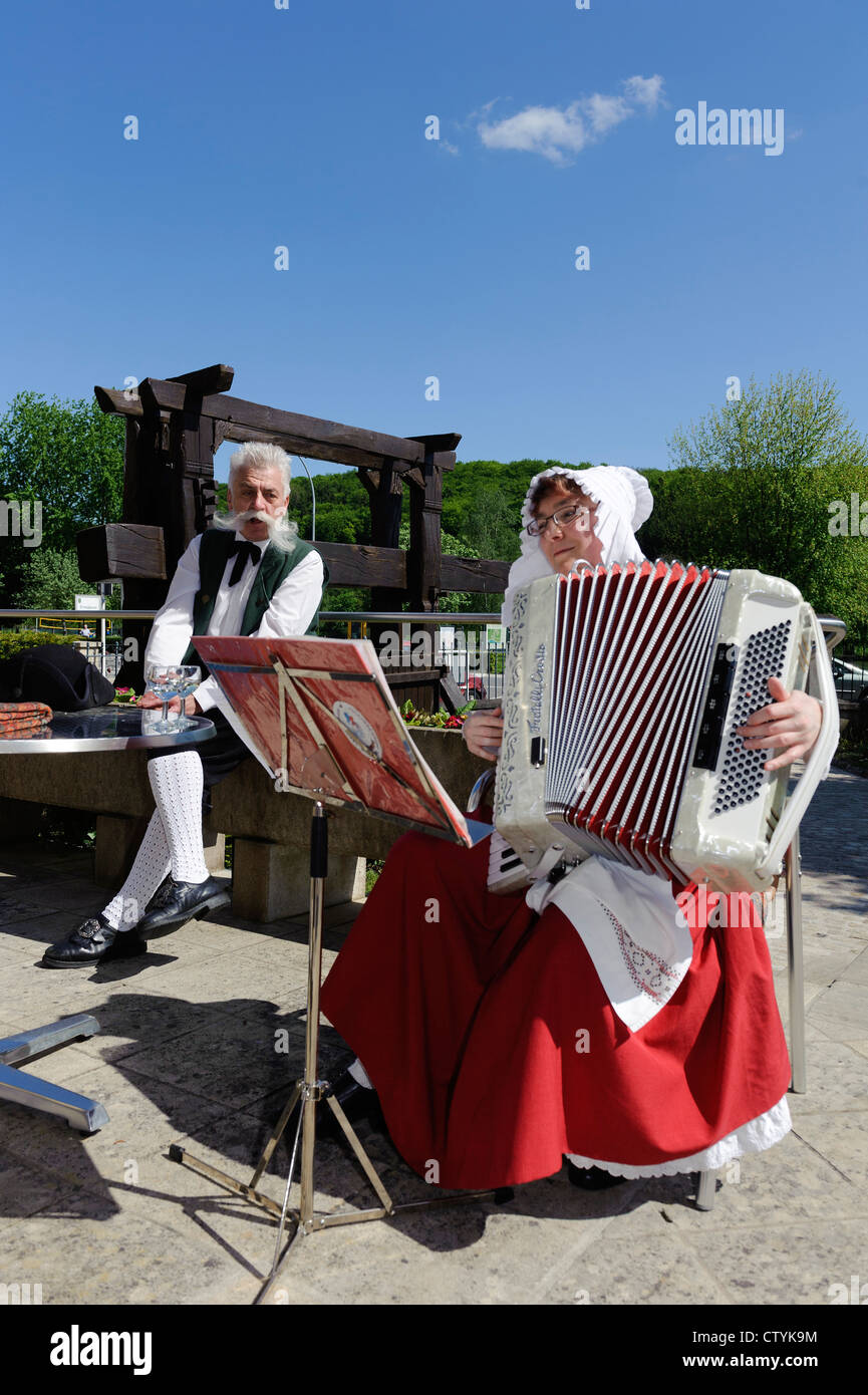 folk dance in front of the wine-museum in Ehnen, Luxembourg Stock Photo ...