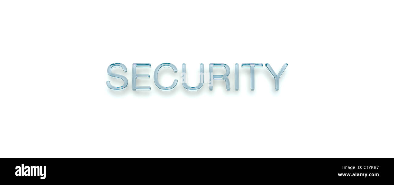 3D Key Word "SECURITY" Glass Style Stock Photo - Alamy