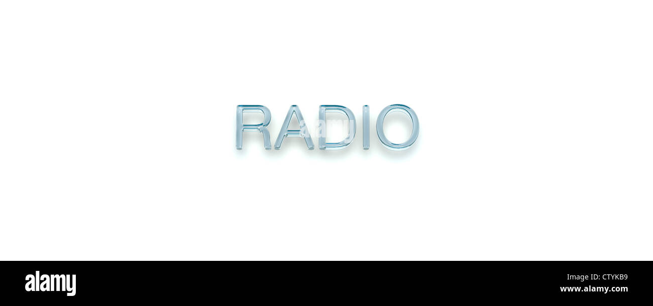 3D Key Word "RADIO" Glass Style Stock Photo - Alamy