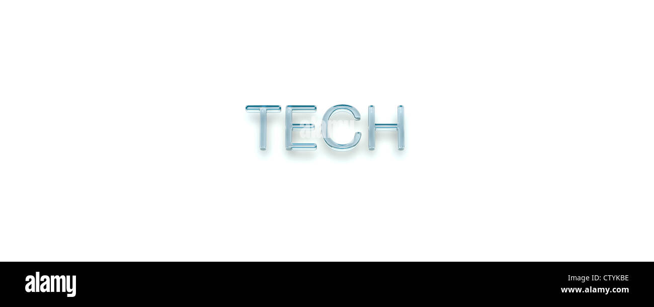 3D Key Word "TECH" Glass Style Stock Photo - Alamy