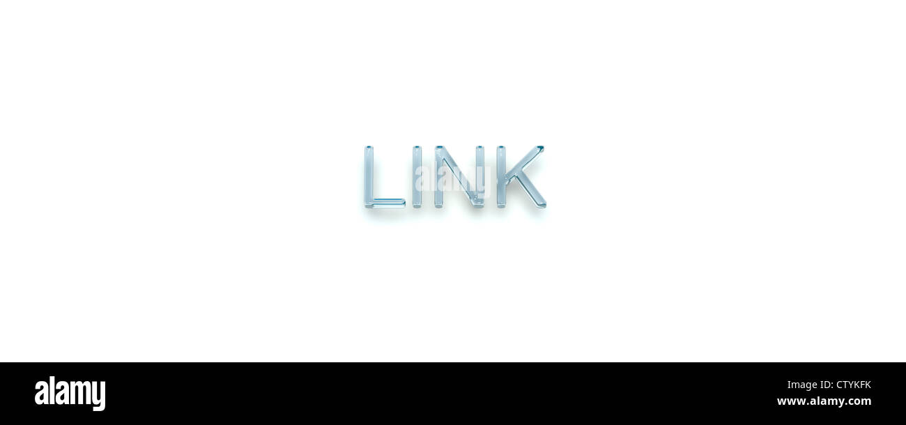 3D Key Word "LINK" Glass Style Stock Photo - Alamy