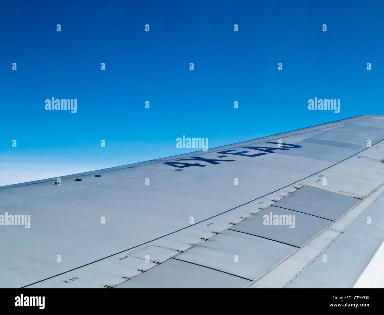 El-Al Boeing 767-330 wing showing airplane’s identification 4X-EAJ ...